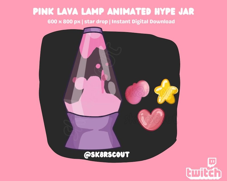 Pink Lava Lamp Animated Twitch Hype Jar - Kawaii Hype Jar - 2 Layers ...