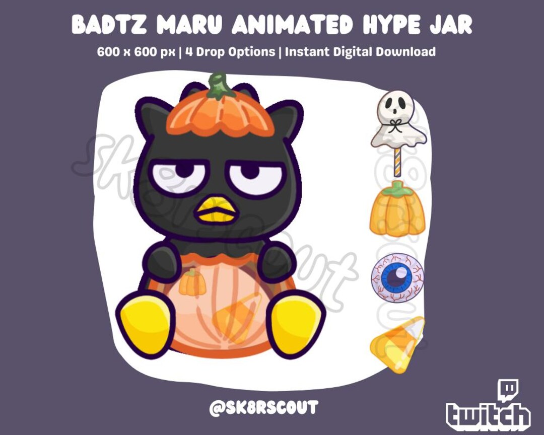 Halloween Animated Twitch Hype Jar - Kawaii Hype Jar - 2 Layers - Tip ...