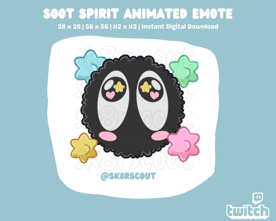 Animated Twitch Emote - Soot Spirit Emote - Kawaii Anime Character ...