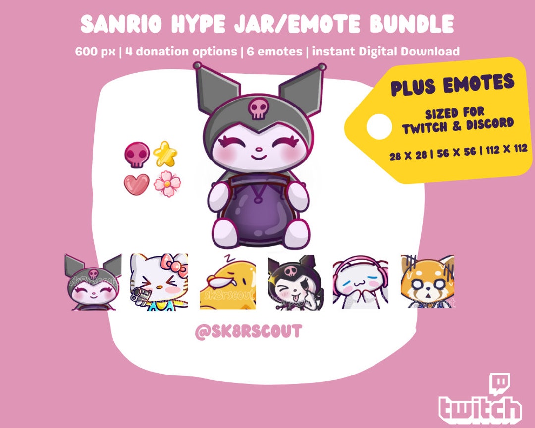 Animated Twitch Hype Jar and Emote Bundle - Kawaii Character - Tip Jar ...