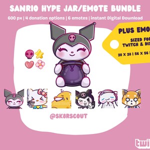 Animated Twitch Hype Jar and Emote Bundle - Kawaii Character - Tip Jar ...