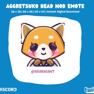 Animated Twitch Head Nod Emote - Kawaii Character - Sized for Twitch ...