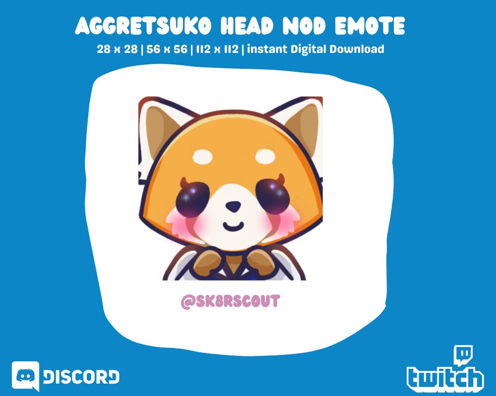 Animated Twitch Head Nod Emote - Kawaii Character - Sized for Twitch ...