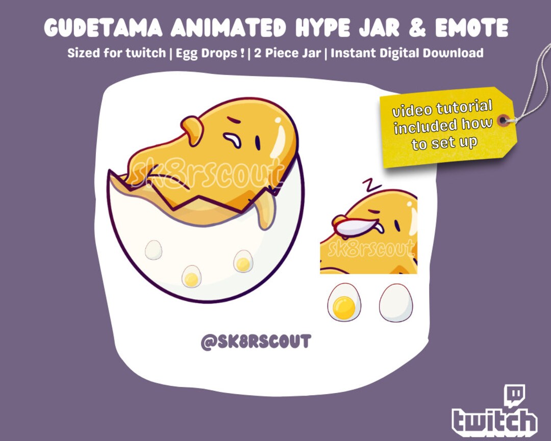 Animated Twitch Hype Jar and Emote Bundle - Kawaii Character - Tip Jar ...