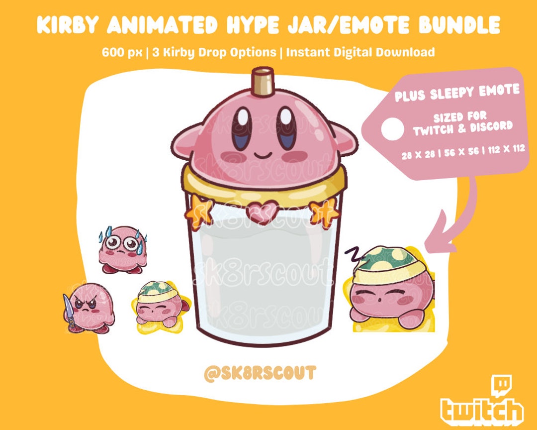 Animated Twitch Hype Jar and Emote Bundle - Kawaii Character - Tip Jar ...