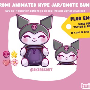 Animated Twitch Hype Jar and Emote Bundle Kawaii Character Tip Jar for ...