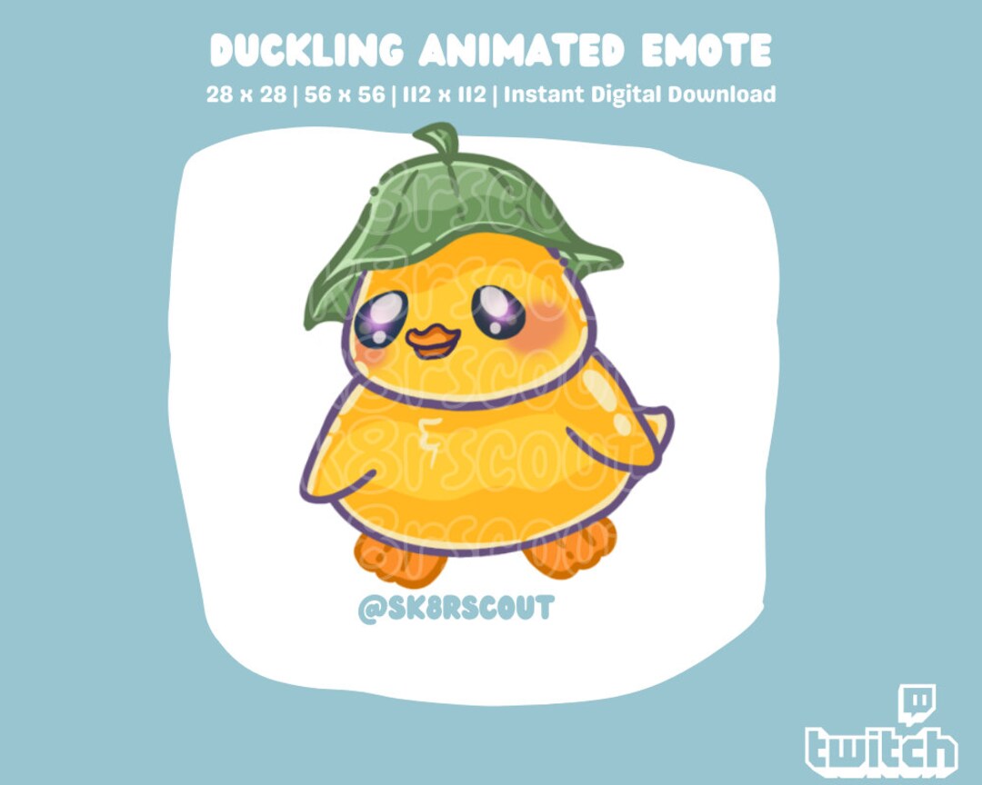 Animated Duck Twitch Emote - Kawaii Character - Duckling Twitch Emote ...