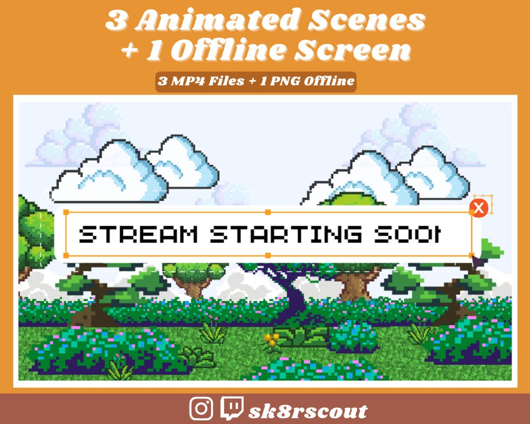 Animated Twitch Overlay - Pixel Forest - Pixel Garden - Pixel Overlay - Twitch Scene: Stream ...