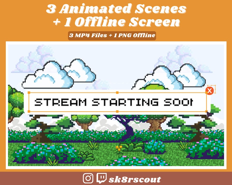 Animated Twitch Overlay Pixel Forest Pixel Garden Pixel Overlay Twitch ...