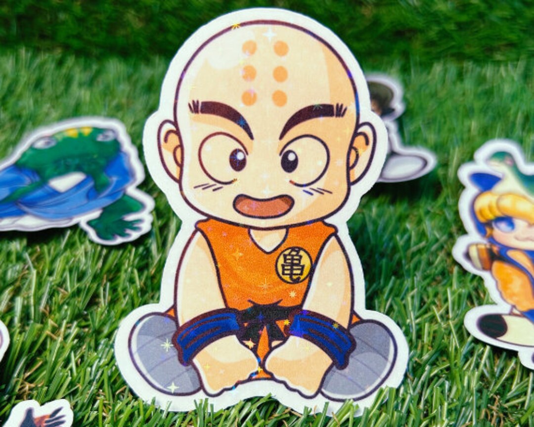 Krillin DBZ Fan Art Sticker Holographic Anime Stickers - Etsy