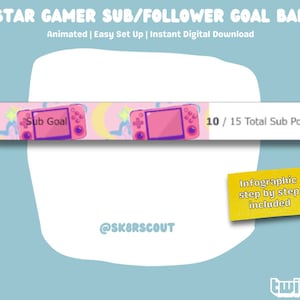 Animated Sub Goal Bar - Kawaii Pink Gamer - Pink Twitch Widget ...