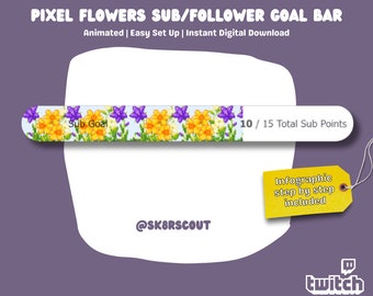 Animated Sub Goal Bar Kawaii Pink Gamer Pink Twitch Widget - Etsy