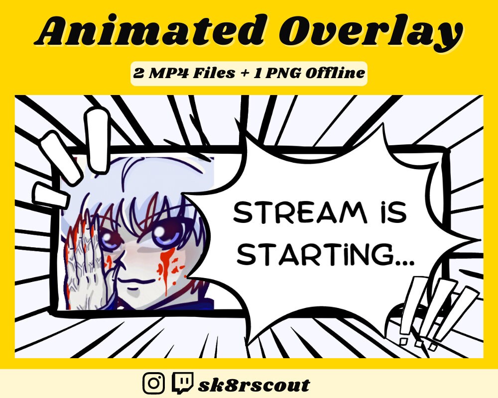 Animated Twitch Overlay Anime Character Stream Starting/stream Ending ...
