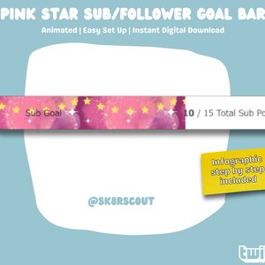 Animated Sub Goal Bar Kawaii Star Glitter Pink Twitch - Etsy