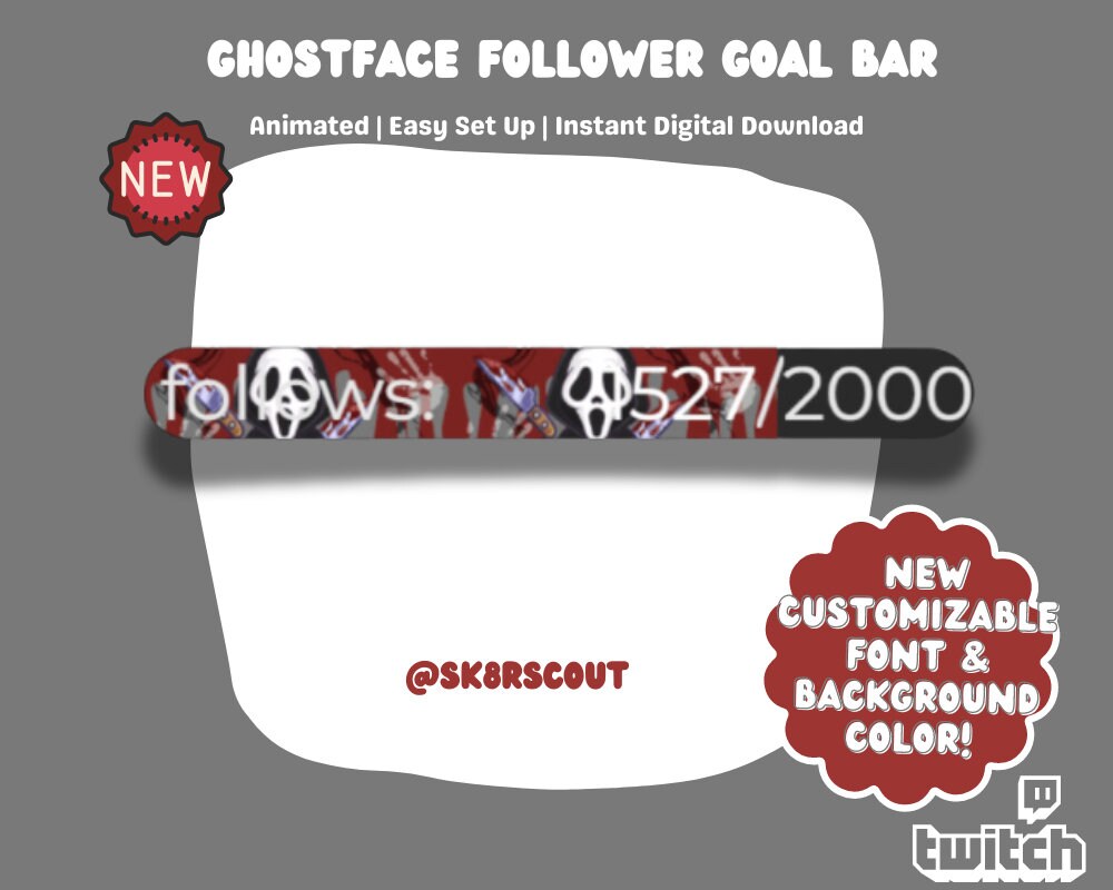 Animated Scary Follower Goal Bar - Spooky Character - Halloween Goal ...