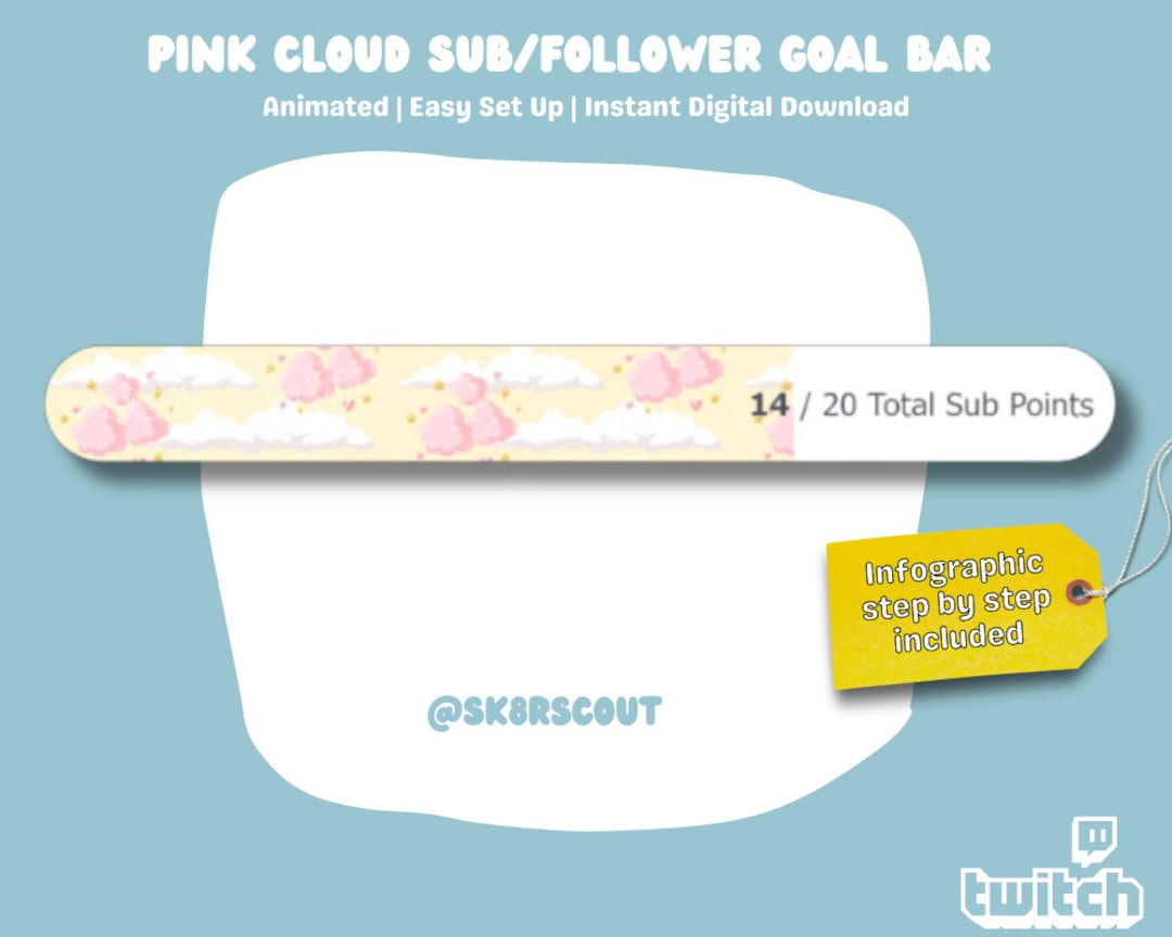 Animated Sub Goal Bar - Kawaii Character - Yellow Goal Bar Widget ...