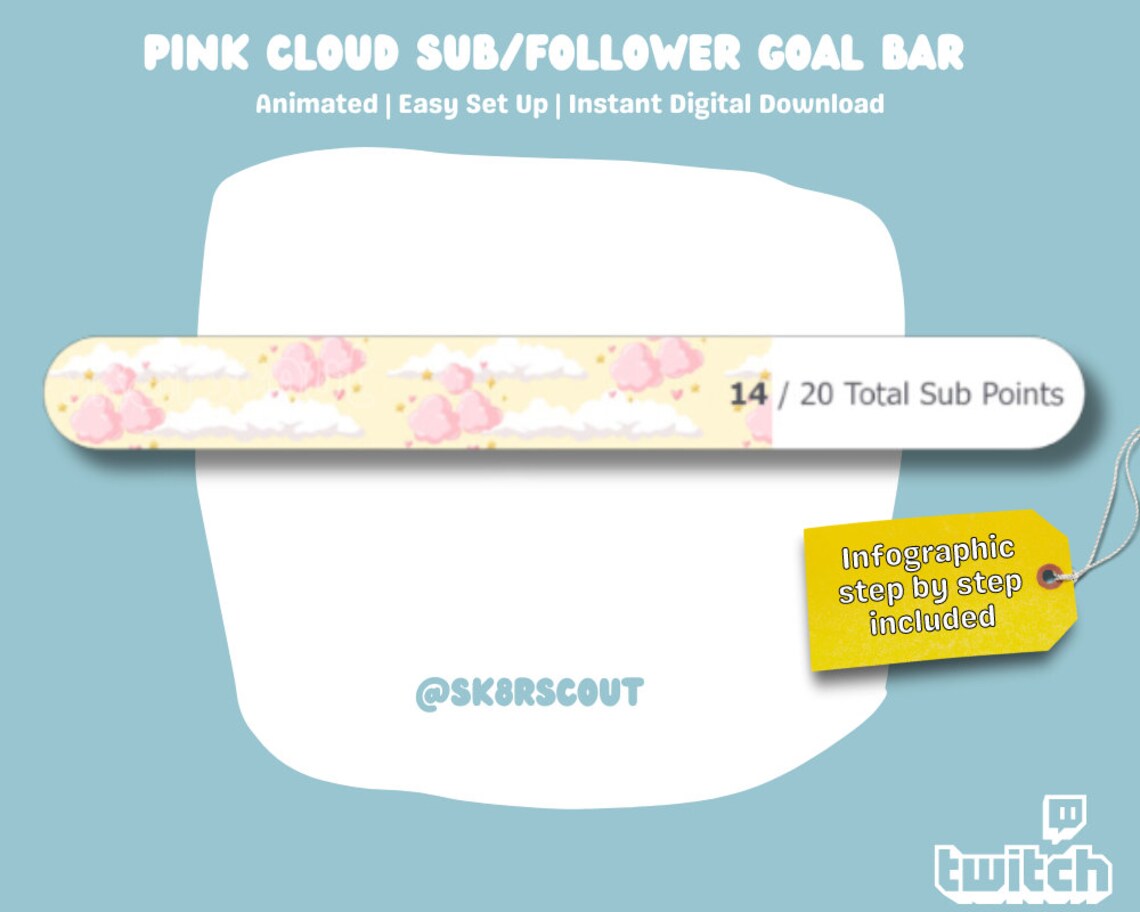Animated Sub Goal Bar Kawaii Character Yellow Goal Bar Widget ...