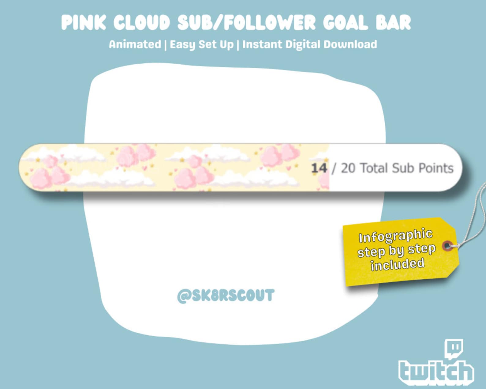 Animated Sub Goal Bar Kawaii Character Yellow Goal Bar Widget ...