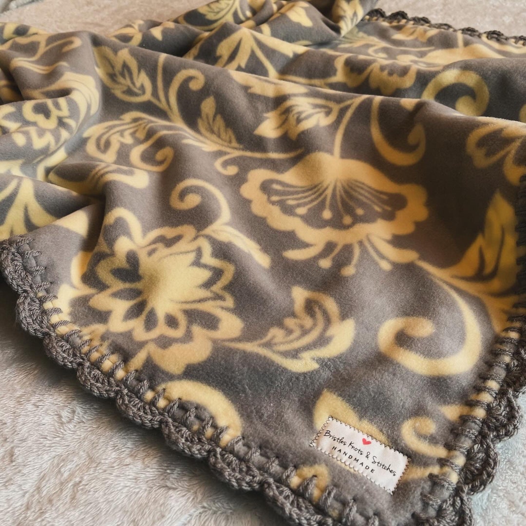 Grey and Yellow Baby Blanket - Etsy