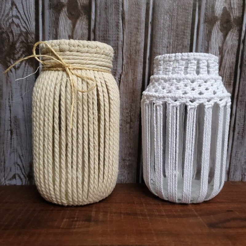 Macrame Jar - Etsy