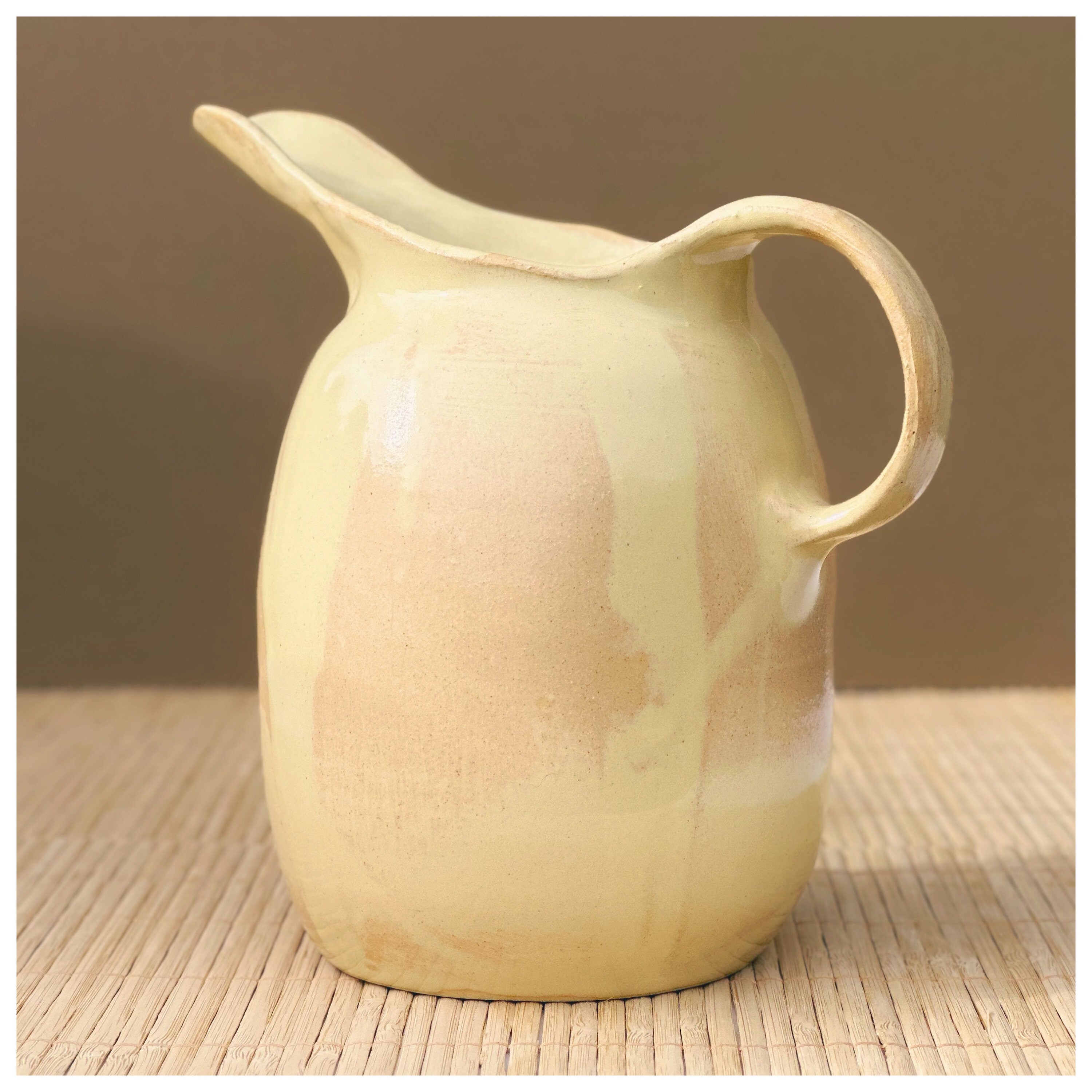 Pitcher Yellow / Vase Decorative / Handmade Ceramic / Artisan Stoneware ...
