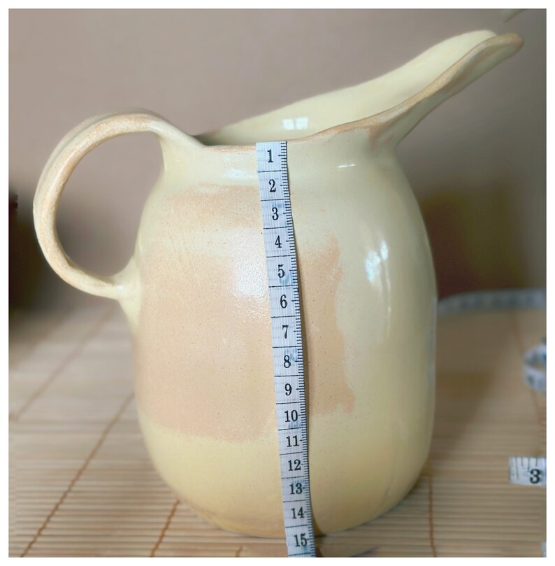 Pitcher Yellow / Vase Decorative / Handmade Ceramic / Artisan Stoneware ...