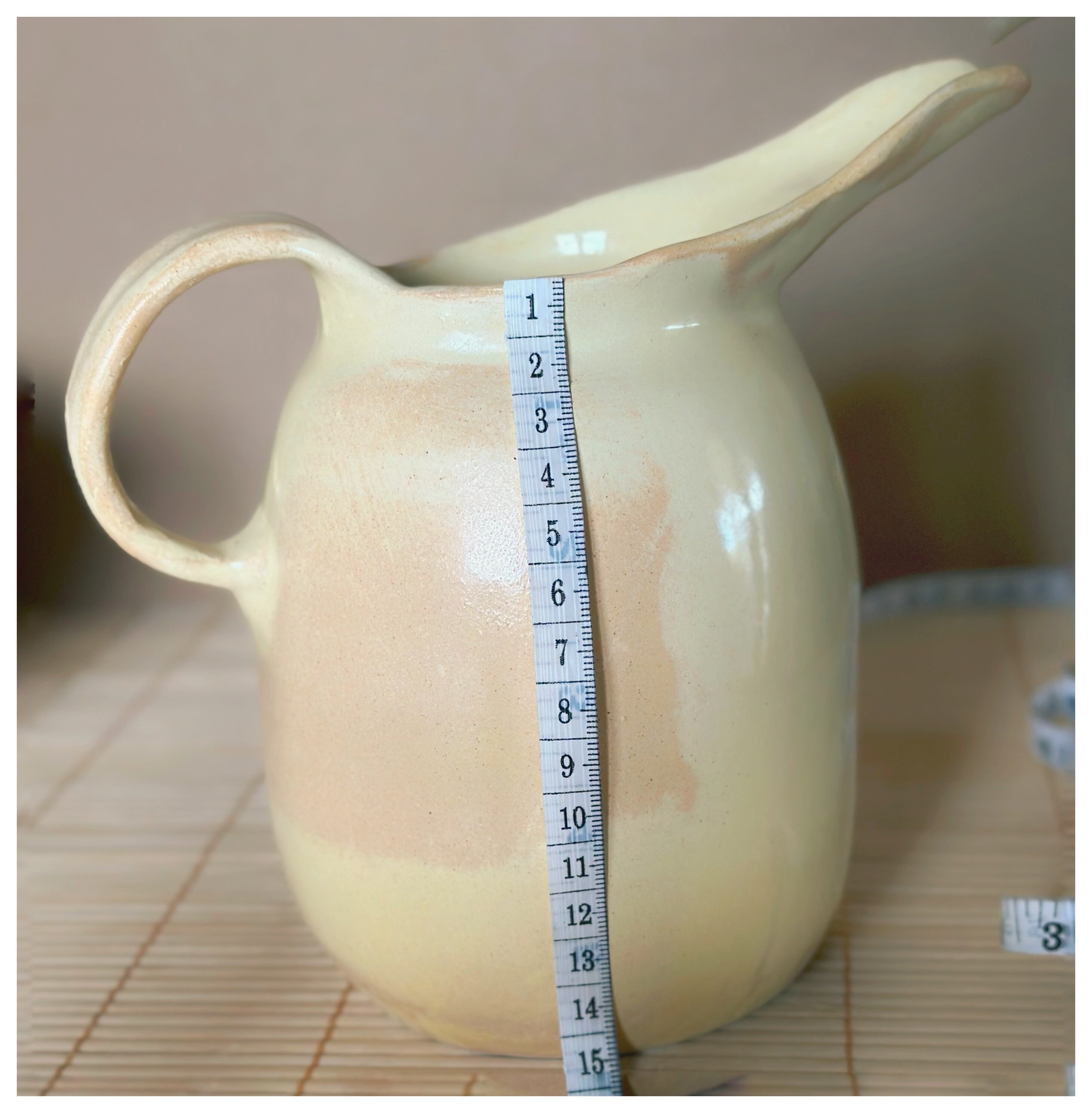 Pitcher Yellow / Vase Decorative / Handmade Ceramic / Artisan Stoneware ...