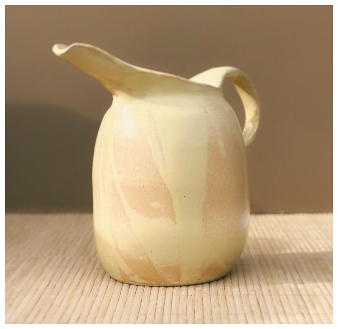 Pitcher Yellow / Vase Decorative / Handmade Ceramic / Artisan Stoneware ...