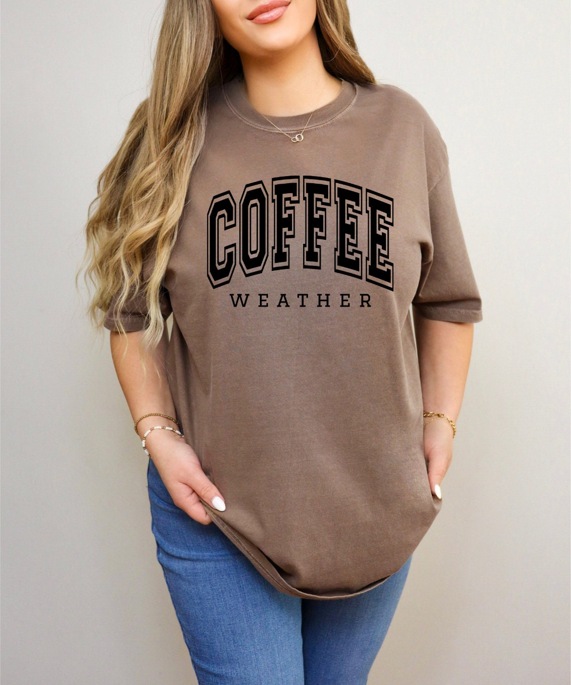 Coffee Puff Print Sweatshirt, Comfort Colors Coffee T-shirt, Puff Print ...