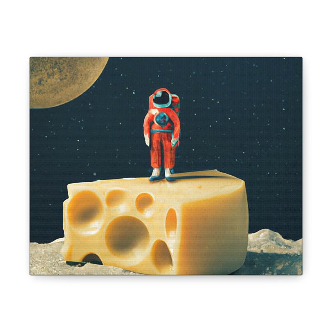 The Moon is Cheese Canvas Gallery Wraps - Etsy