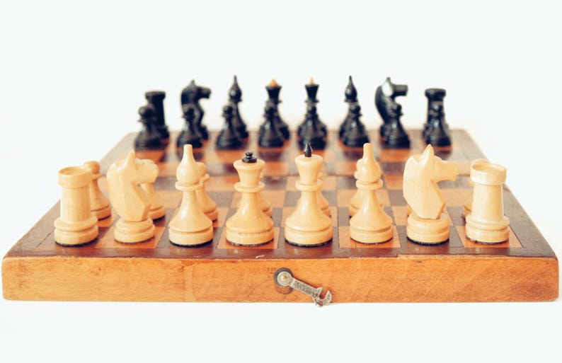 Rare Vintage 1960s Soviet Union Chess Set, Chess Set Made of Wood ...