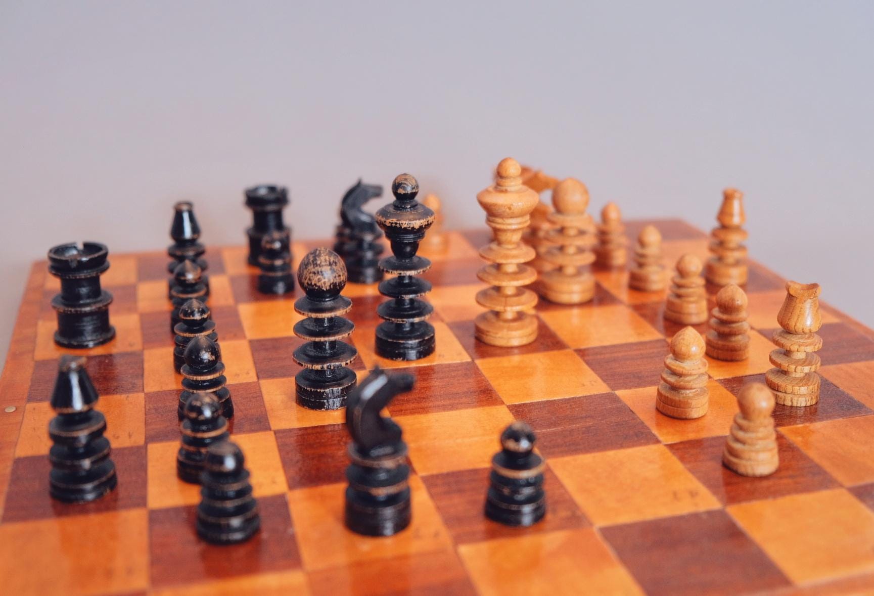 Antique Wooden Chess Set, 1920s-1940s, Hand-carved Saint George Style ...