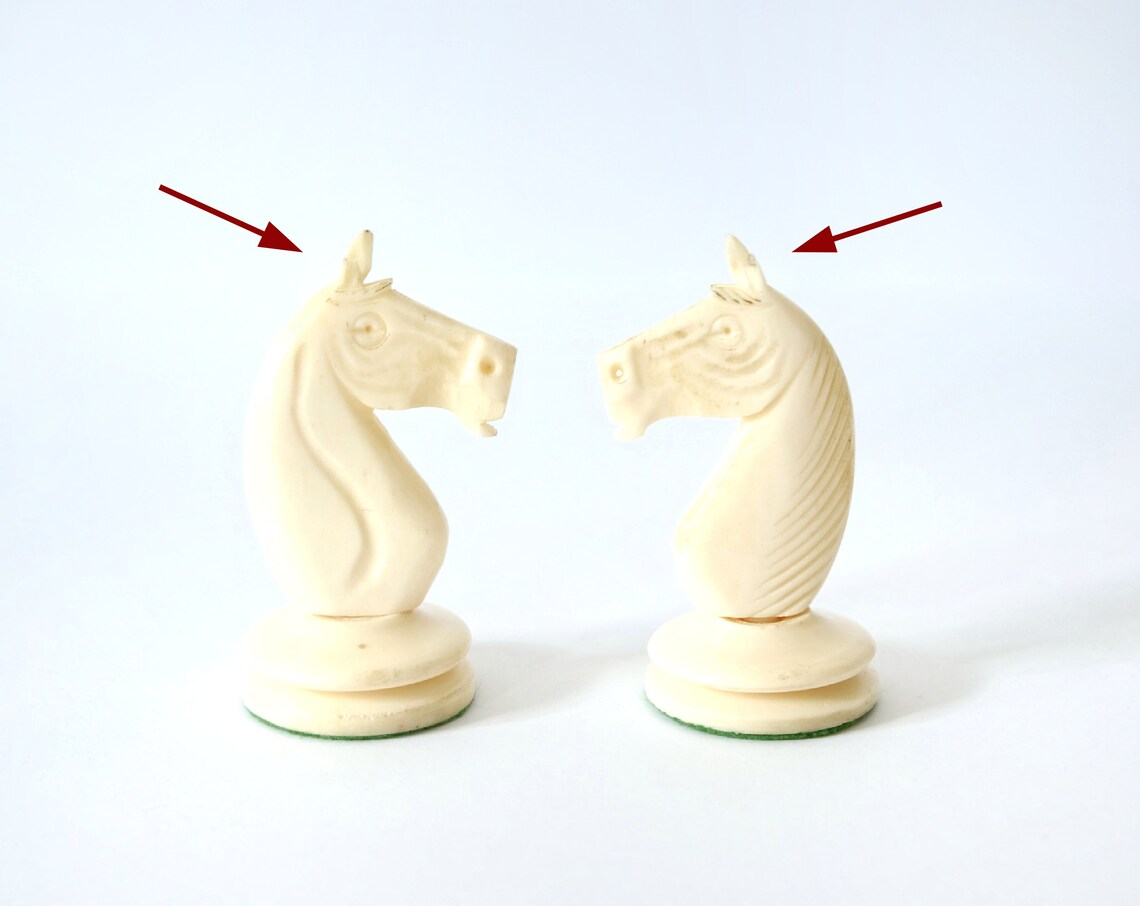 Antique or Vintage Rare Bone Chess Set, Made in 1920, Antique Staunton ...