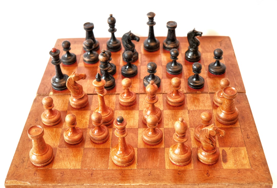 Vintage Chess Set 1950s Made in Soviet Union Chess Set Made of - Etsy