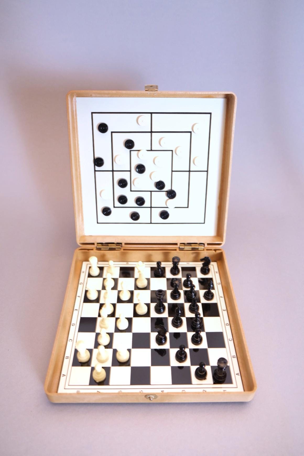 Vintage 1970s German Chess Set With Checkers, Mühle & Dame Games ...