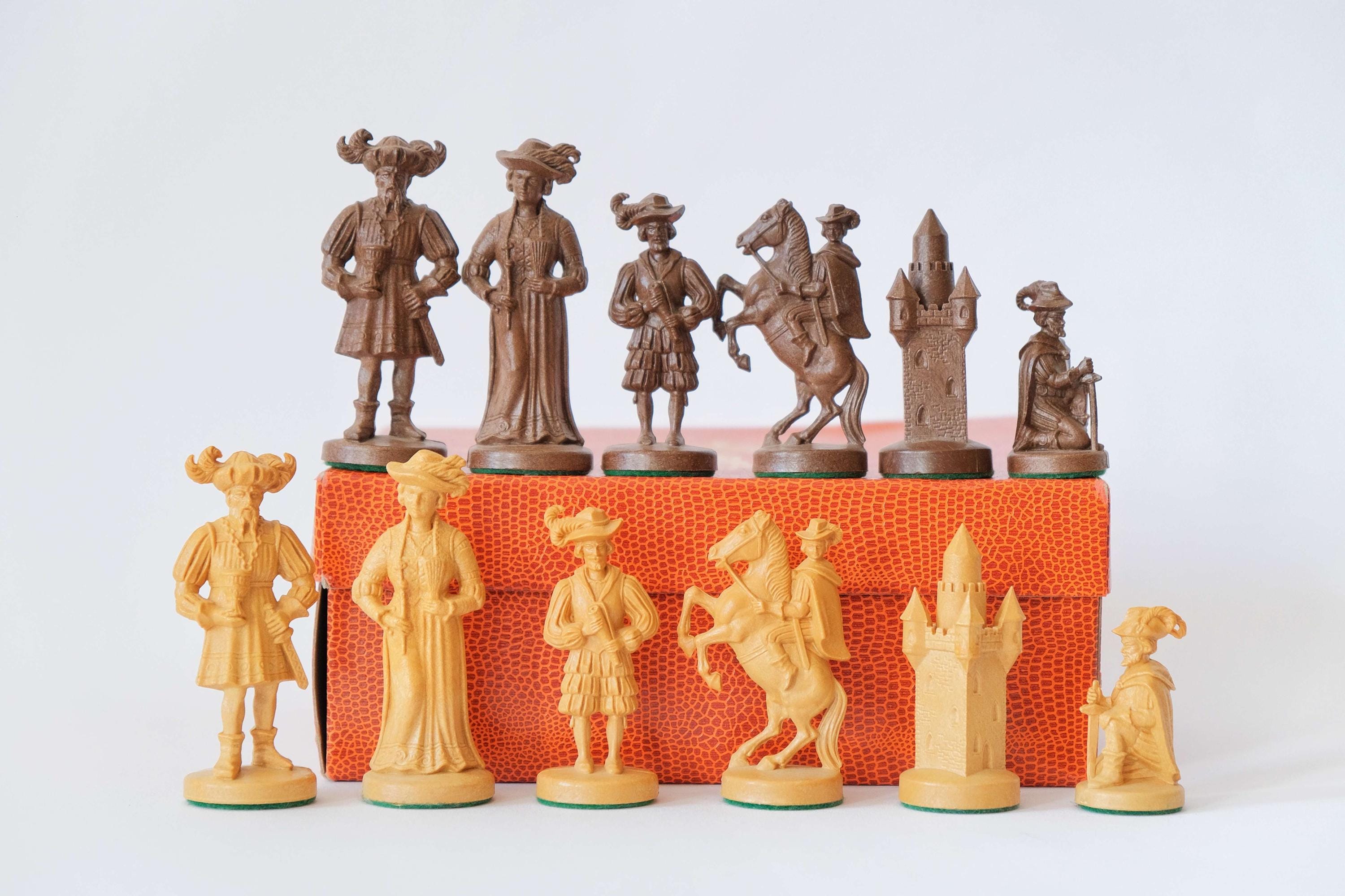 Medieval Chess Set 1970s West Germany With Wooden Board – Vintage ...