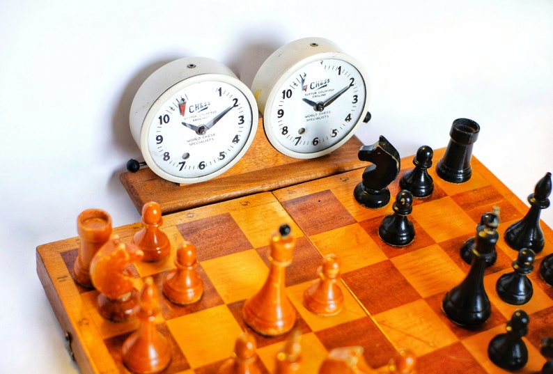 Vintage Sutton Coldfield 1930 Antique Chess Clock, Mahogany Wood ...