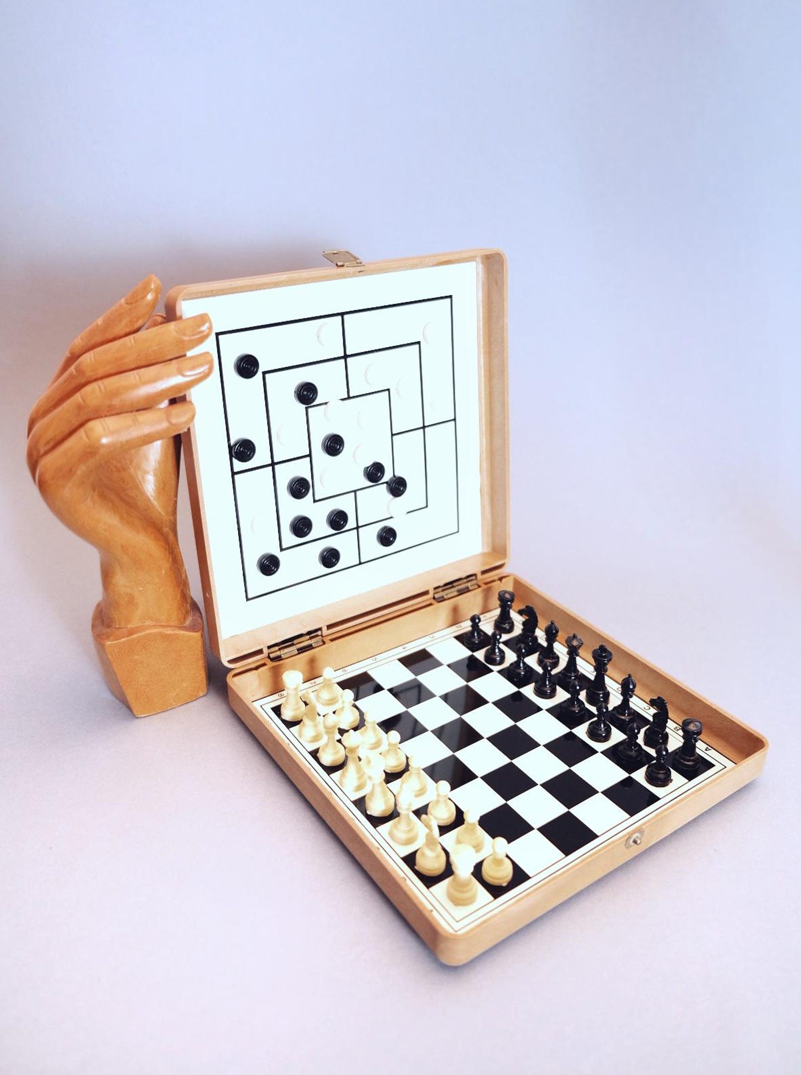 Vintage 1970s German Chess Set With Checkers, Mühle & Dame Games ...