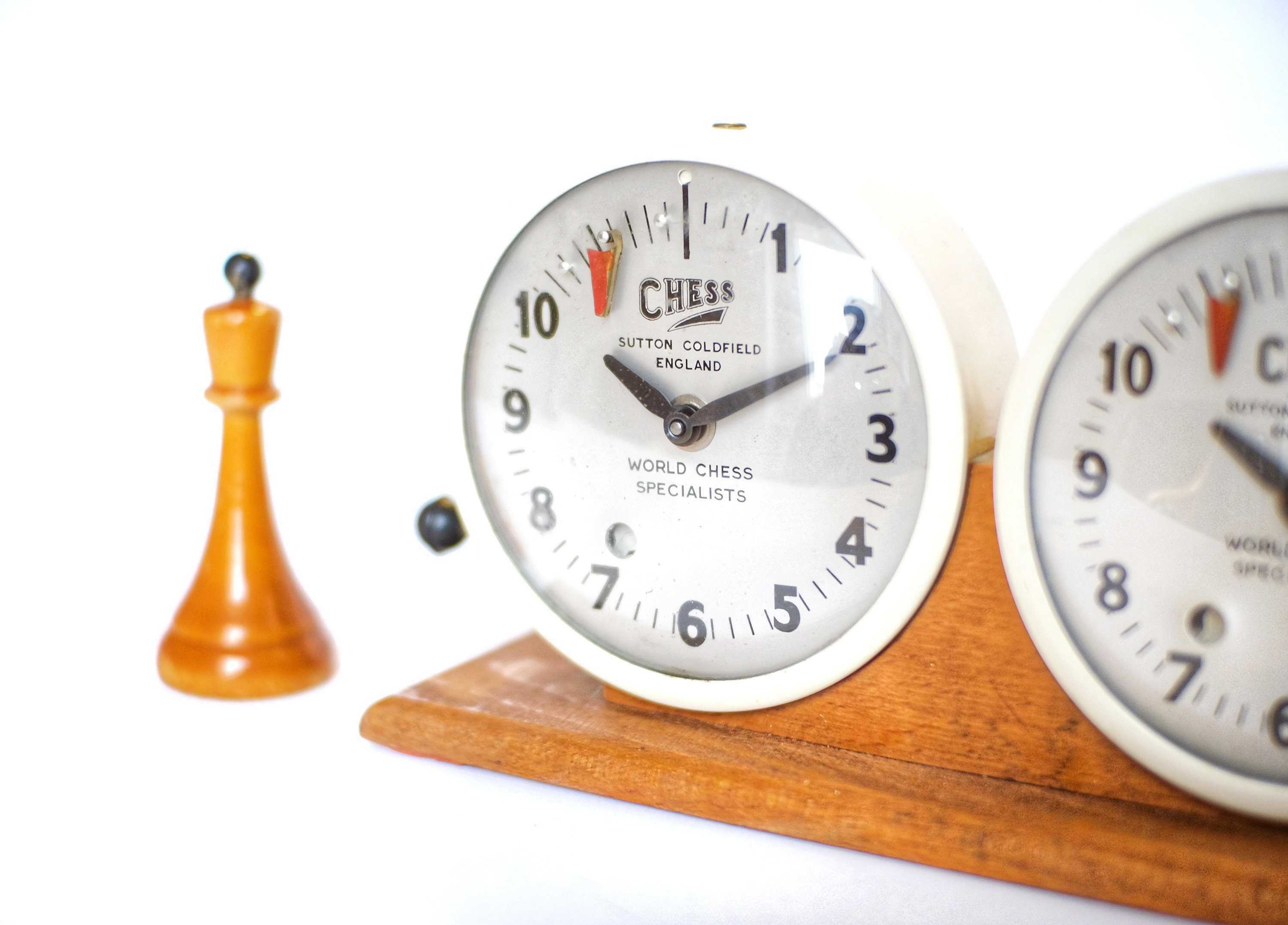 Vintage Sutton Coldfield 1930 Antique Chess Clock, Mahogany Wood ...