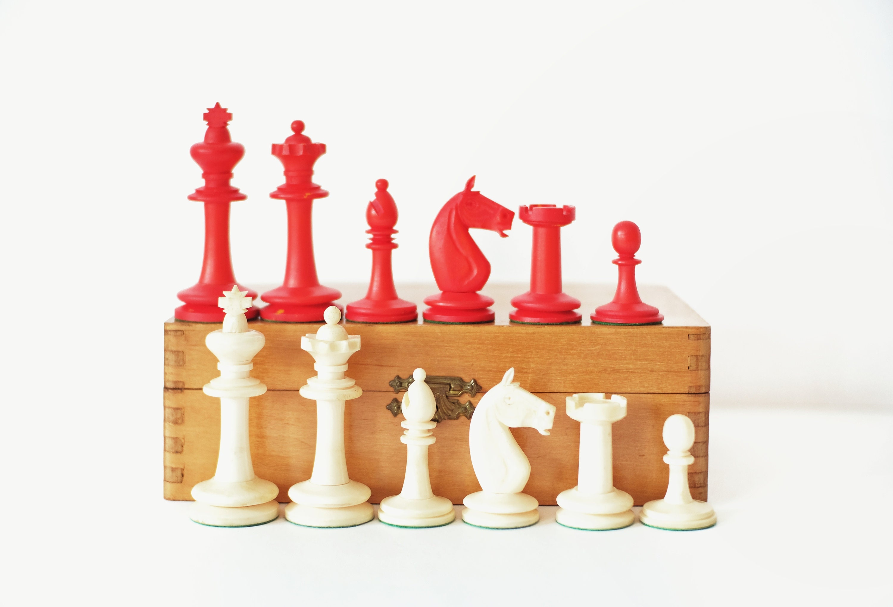 Antique or Vintage Rare Bone Chess Set, Made in 1920, Antique Staunton ...
