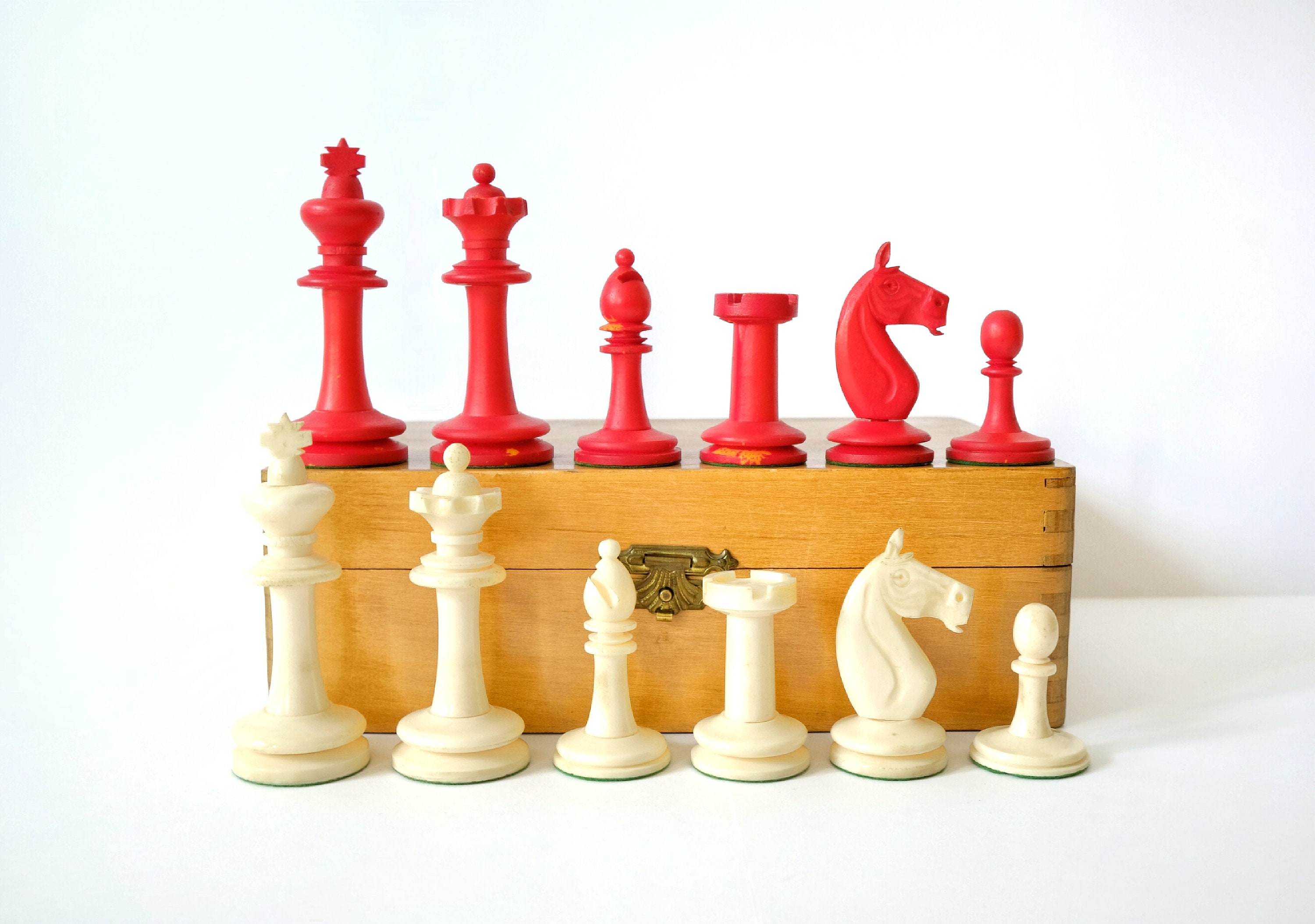 Antique or Vintage Rare Bone Chess Set, Made in 1920, Antique Staunton ...