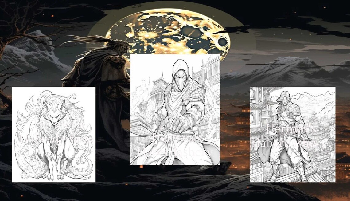 Japanese Mythology 50 Coloring Pages Mythical Creatures and Legends ...