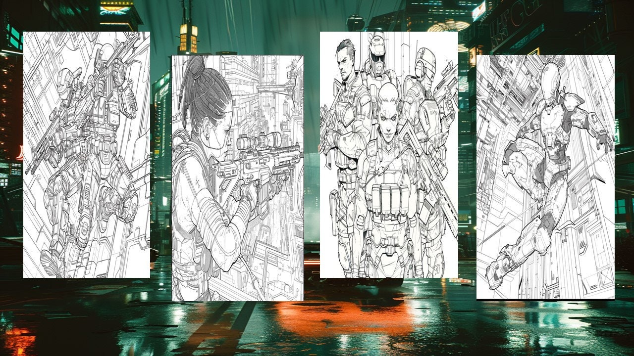 Cyberpunk Metropolis 3029-50 Action Packed Cyberpunk Printable Adult ...