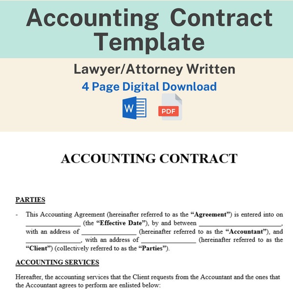 Accounting Contract - Etsy