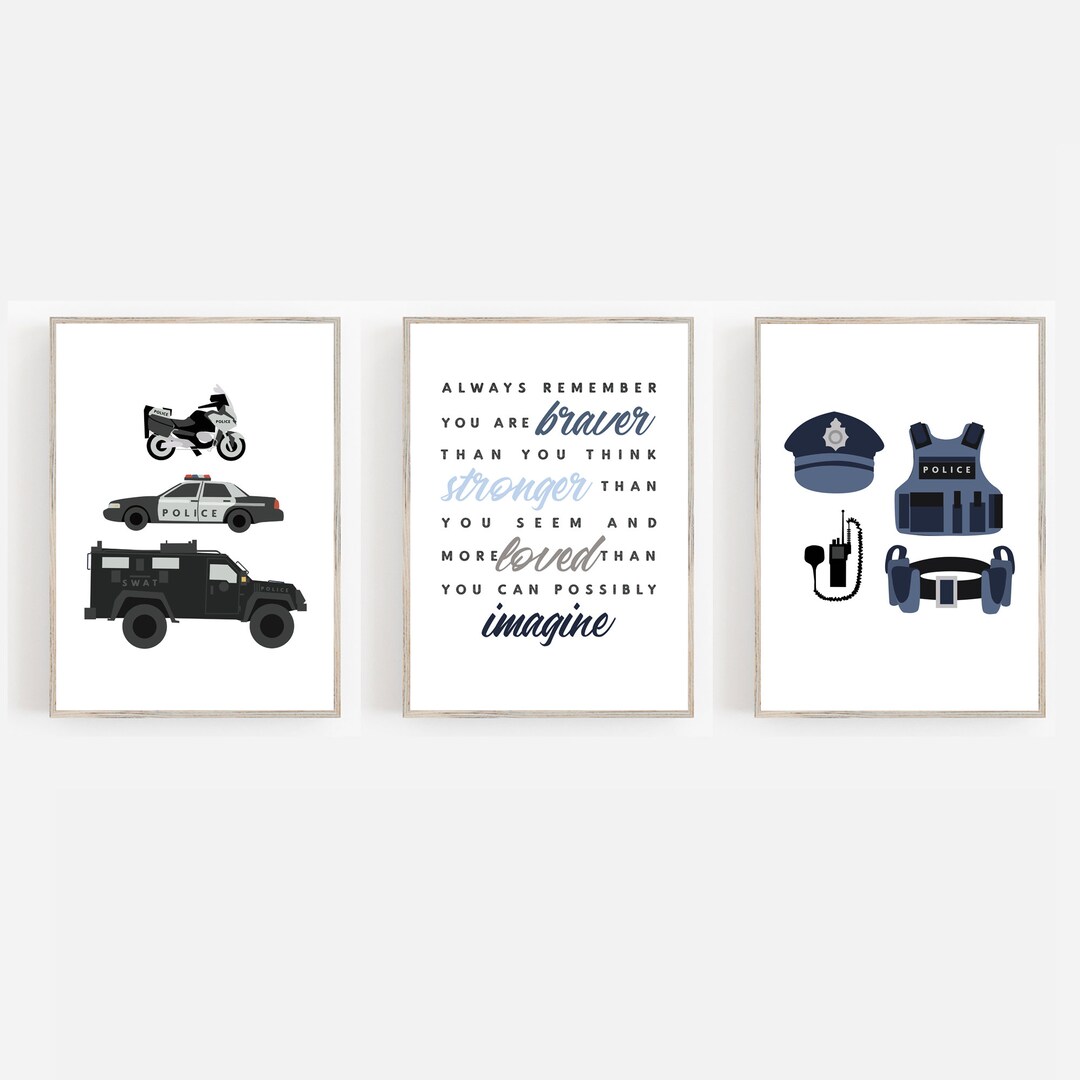 Police|first Responder| Wall Art|little Boys Room |police Decor|law ...
