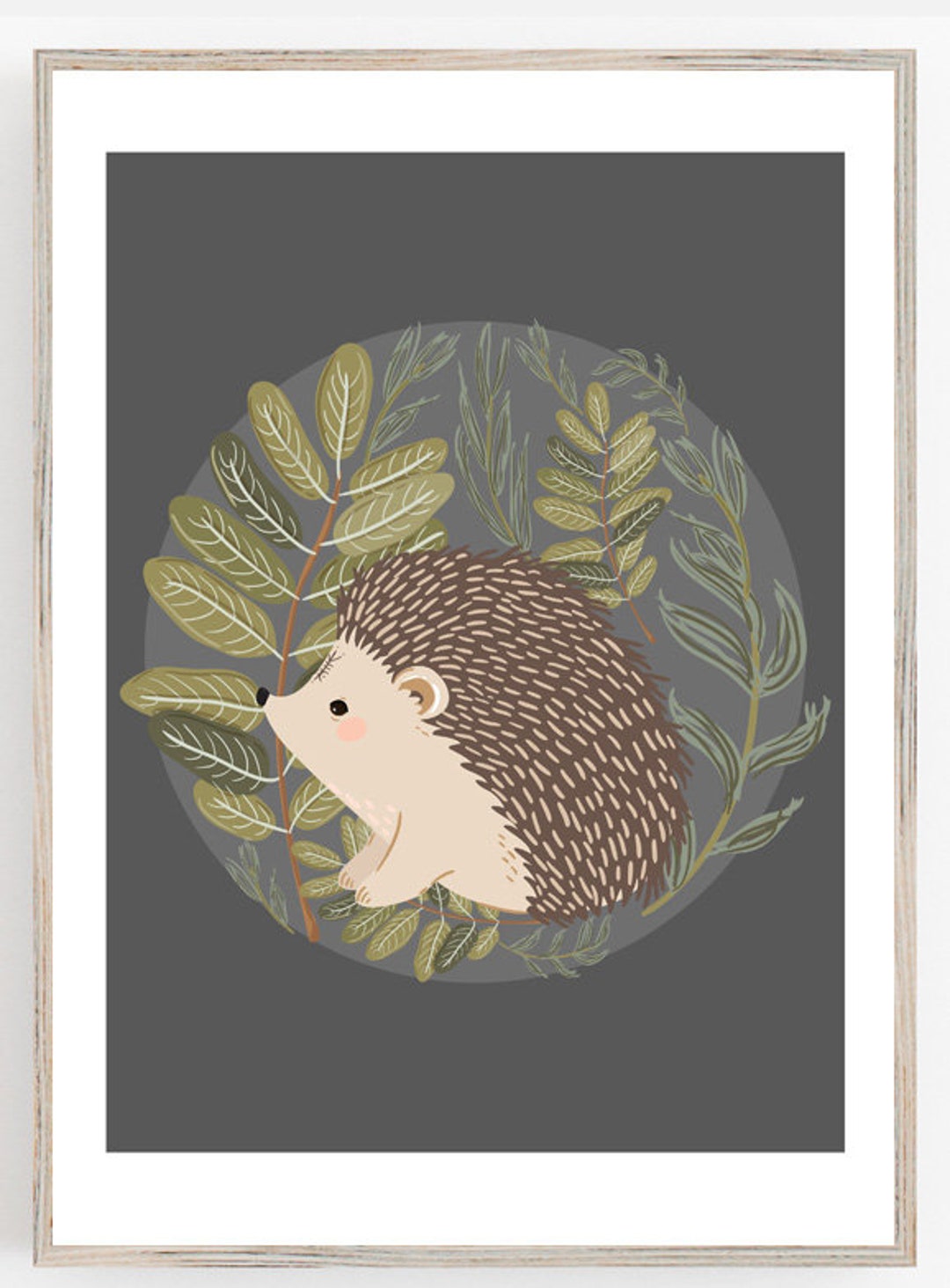 Hedgehog Wall Art Whimsical FOREST ANIMAL Wall Art|educational Forest ...
