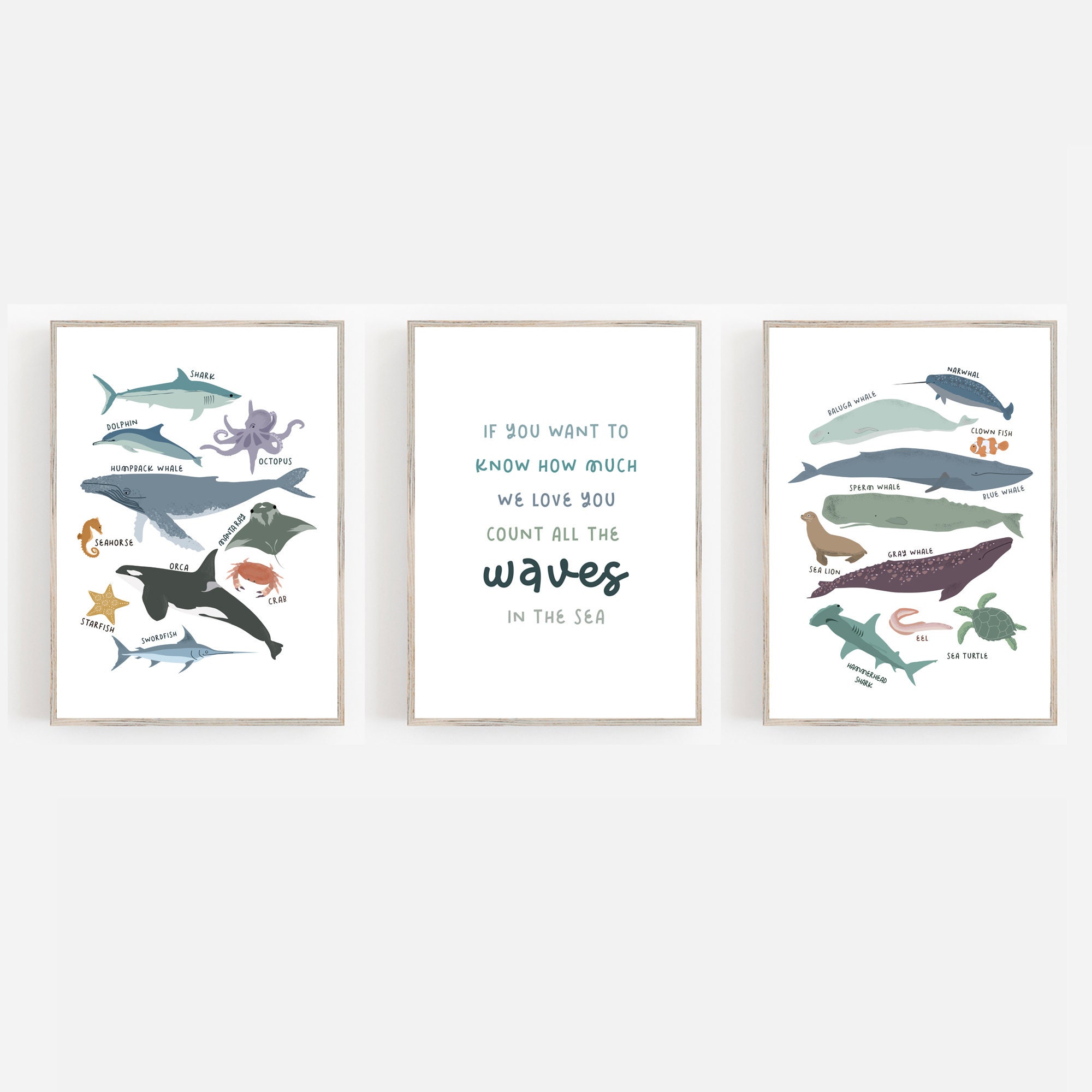 OCEAN Wall Art Kids Ocean Printable Art Ocean Themed - Etsy