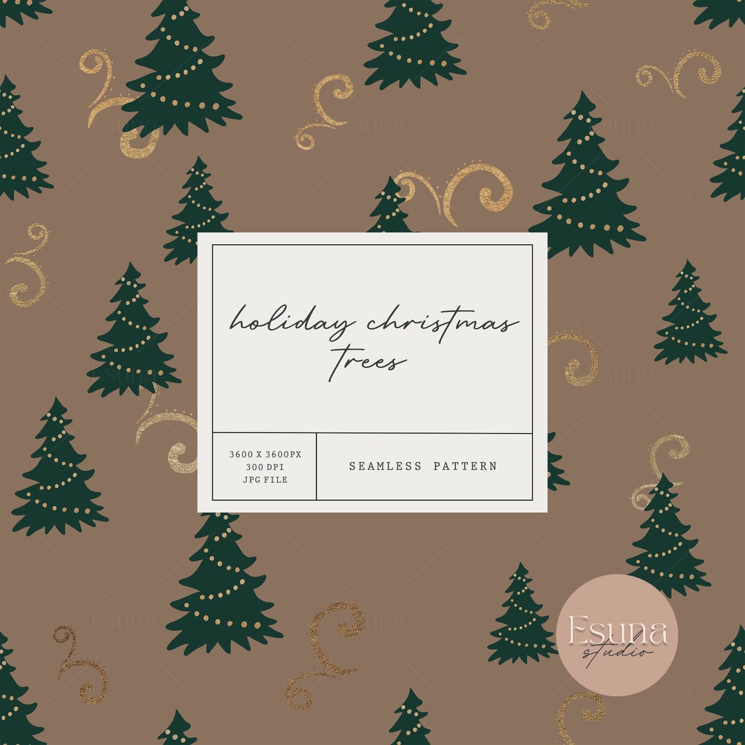 Christmas Tree Seamless Pattern Holiday Tree Repeat Pattern Xmas Tree ...