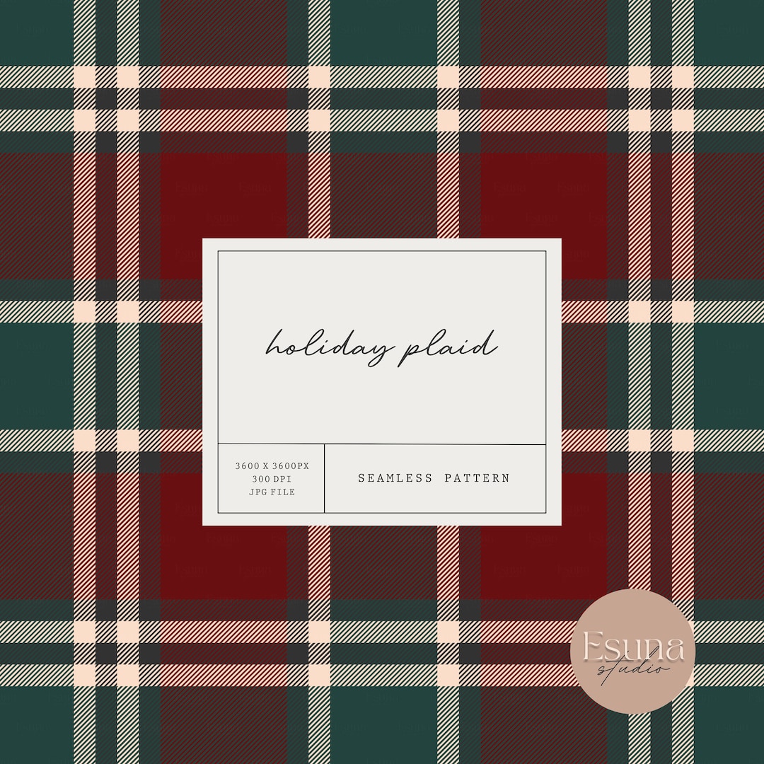 Winter Plaid Seamless Pattern Christmas Tartan Repeat Pattern Xmas ...