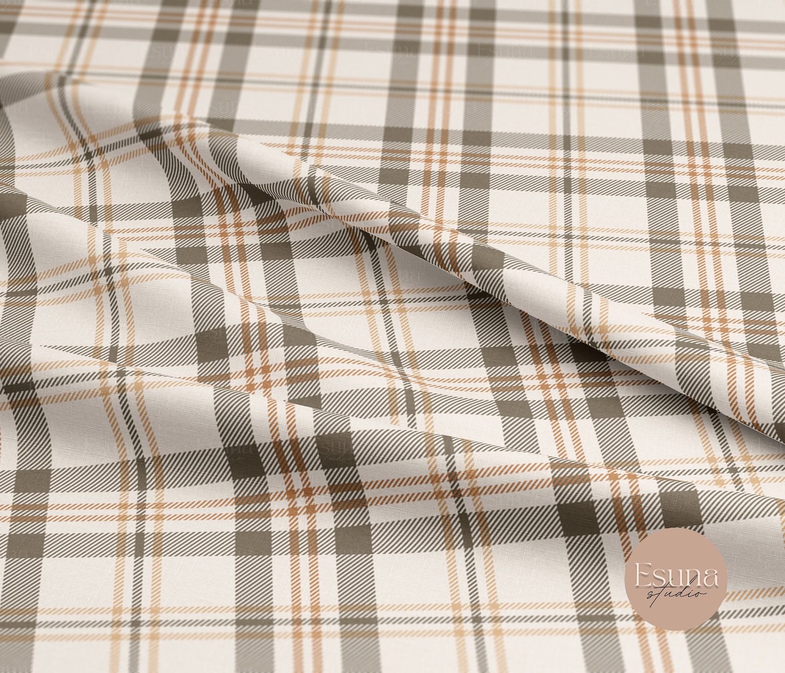 Cream Beige Plaid Seamless Pattern, Tartan Repeat, Fall Digital Craft ...